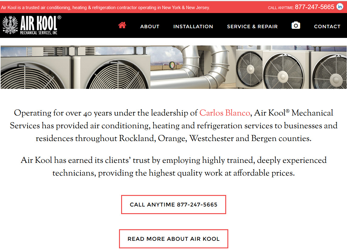 Case Study – Airkool Mechanical Services – Fast Site Launch